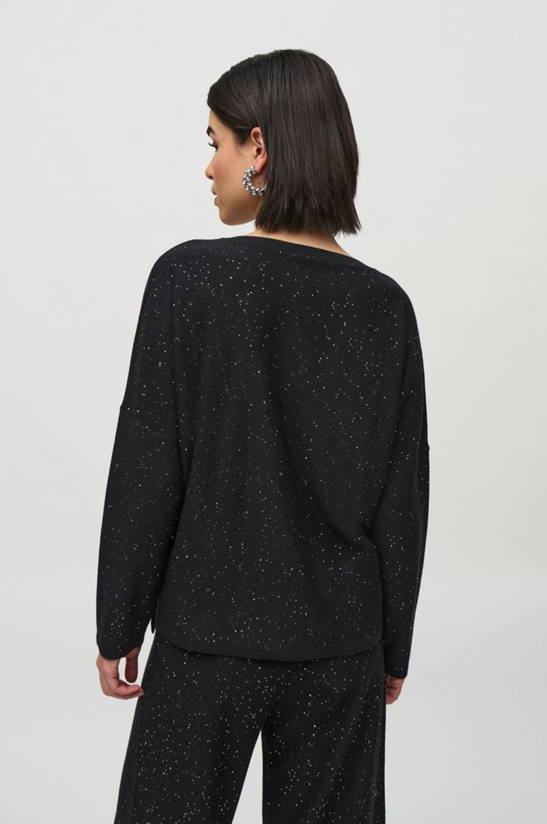 Joseph Ribkoff 244921 Sequined Sweater Knit Boxy Top FW24 – Elegant Steps