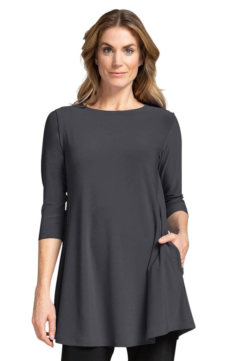 Sympli - 23155-2 - Trapeze Tunic, 3/4 Sleeve – Elegant Steps